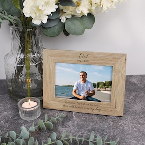 Dad Memorial Photo Frame, in Loving Memory Wooden Picture Frame ...