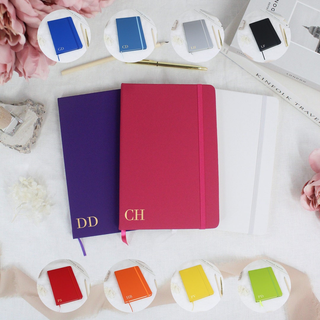 A6 A5 A4 Initial Notebook Personalised Lined Notepad Office Gift ...