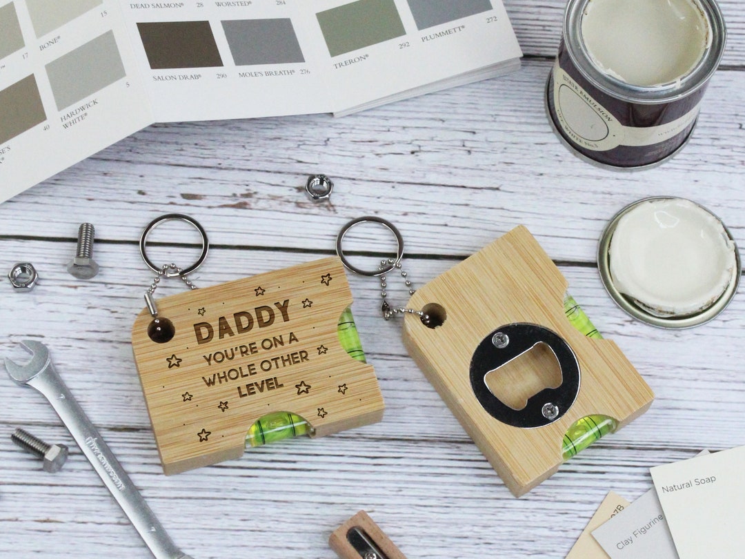Spirit Level Keyring Bottle Opener for Dad Personalised DIY Multi Tool ...