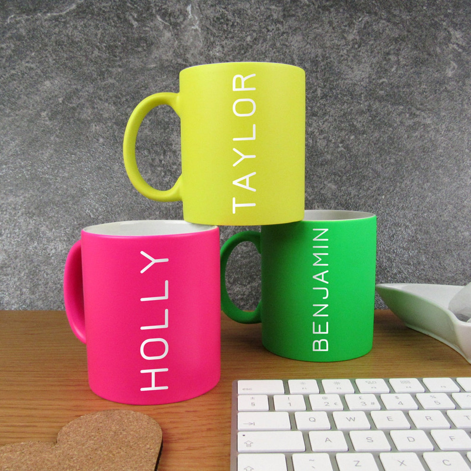 Personalised Neon Mug Custom Mugs Bright Fluorescent 310 Ml - Etsy UK