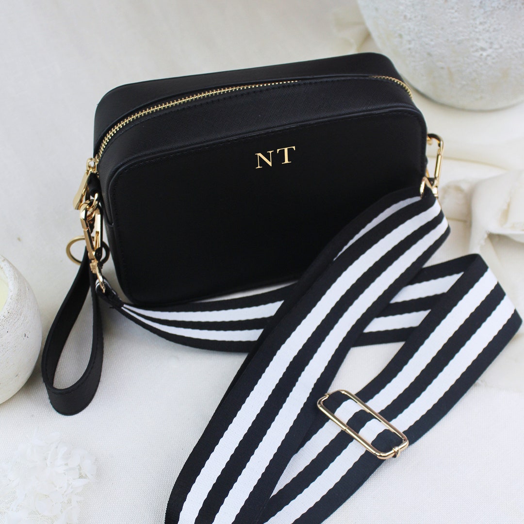 Personalised Crossover Shoulder Bag With Strap, Monogram Cross Body Bag ...
