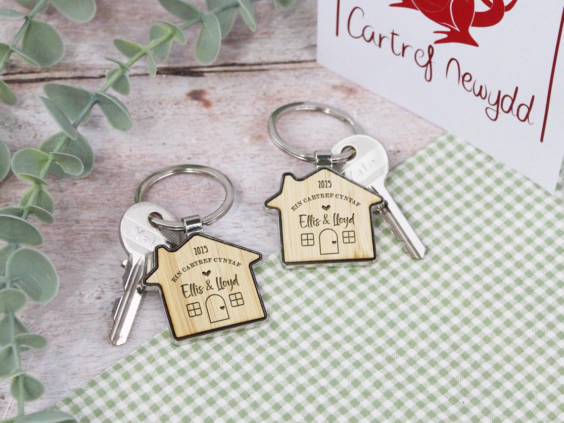 Ein Cartref Cyntaf Welsh House Keyrings, Our First Home, Set of 2 ...