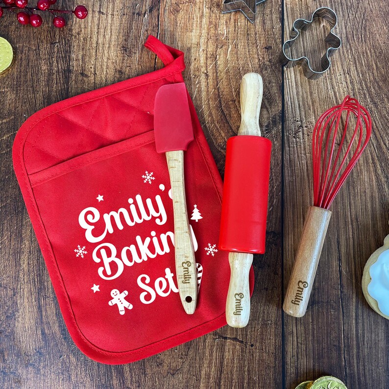 Children's Personalised Baking Set With Name, Kids Baking Tools ...