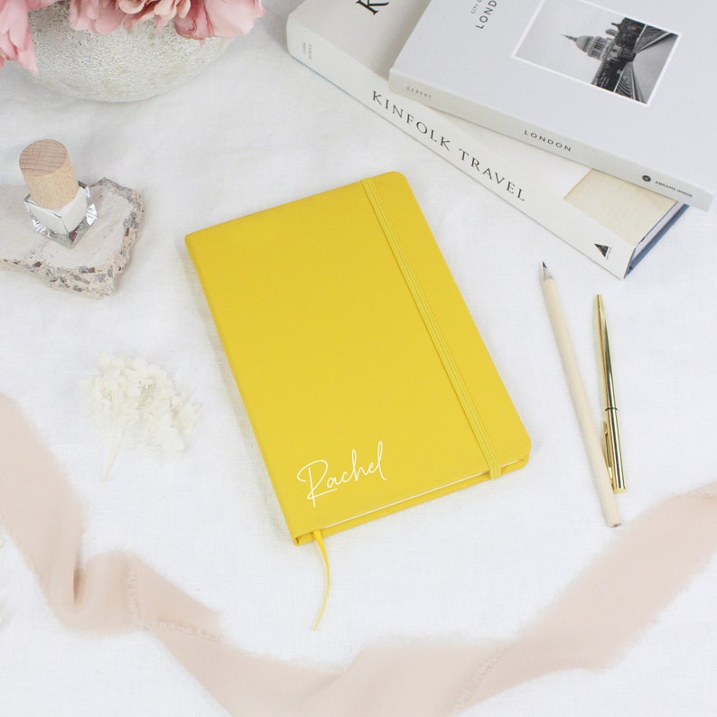 Personalised Pink Hardback Notebook, A6 A5 A4 Lined Notepad, New Job ...