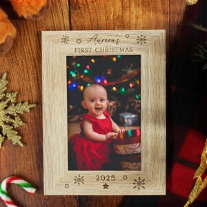 Personalised First Christmas Photo Frame | Baby’s First Christmas Frame ...