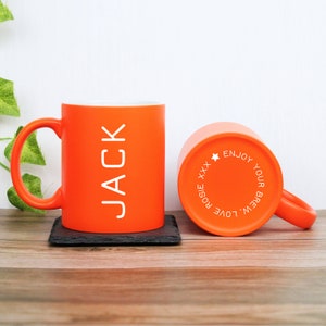 Personalised Neon Mug - Custom Mugs Bright Fluorescent 310 Ml Tea Cup ...