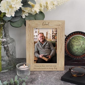 Dad Memorial Photo Frame, in Loving Memory Wooden Picture Frame ...