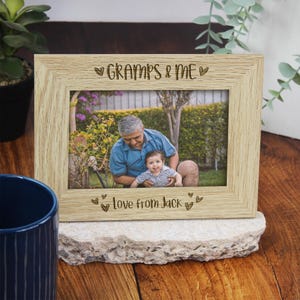 Grandad & Me Photo Frame | Personalised Grandad Gift | Wooden Picture ...