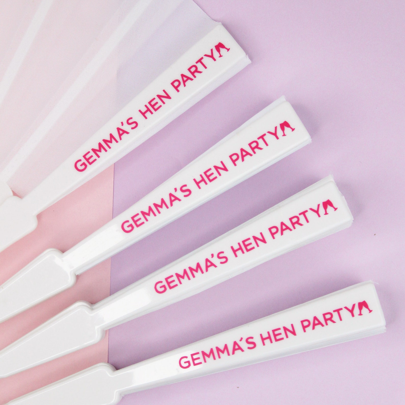 Personalised Pink Hand Fan, Hen Party Fan, Bridal Party Favours for Hen ...