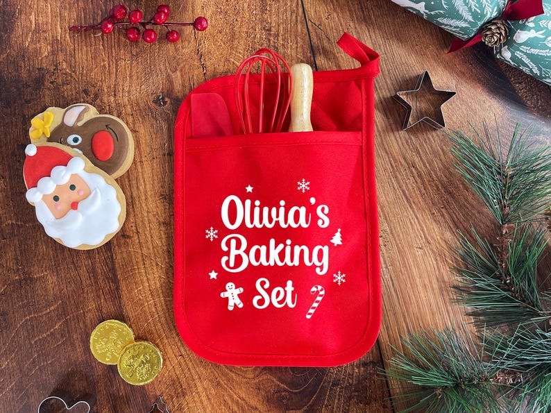 Children's Personalised Baking Set With Name, Kids Baking Tools ...