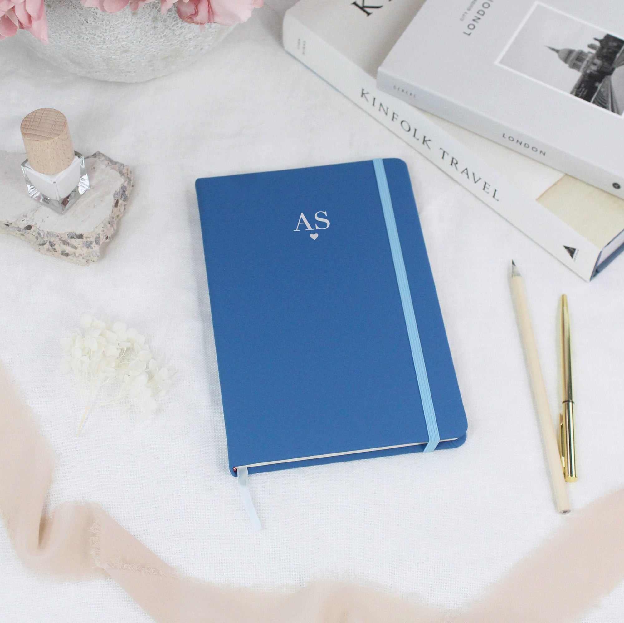 A6 A5 A4 Notebook Personalised Hardback Travel Journal With Initials ...