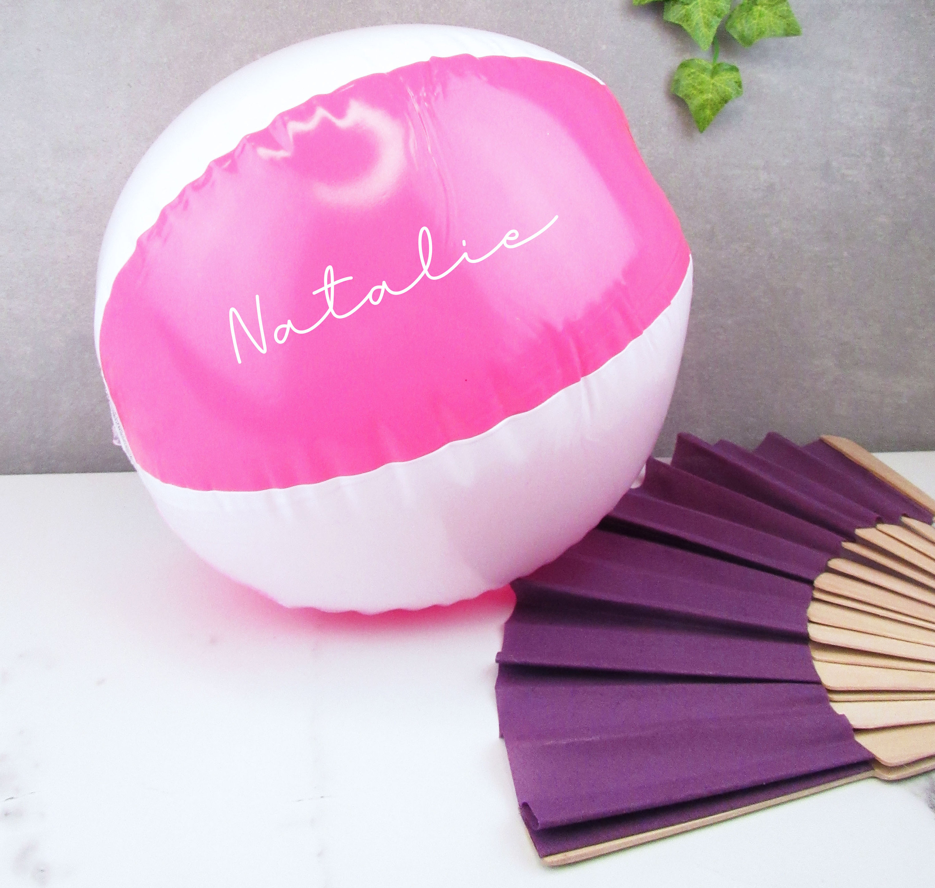 Personalised Vinyl 9 Inflatable Pink Beach Ball Pool | Etsy