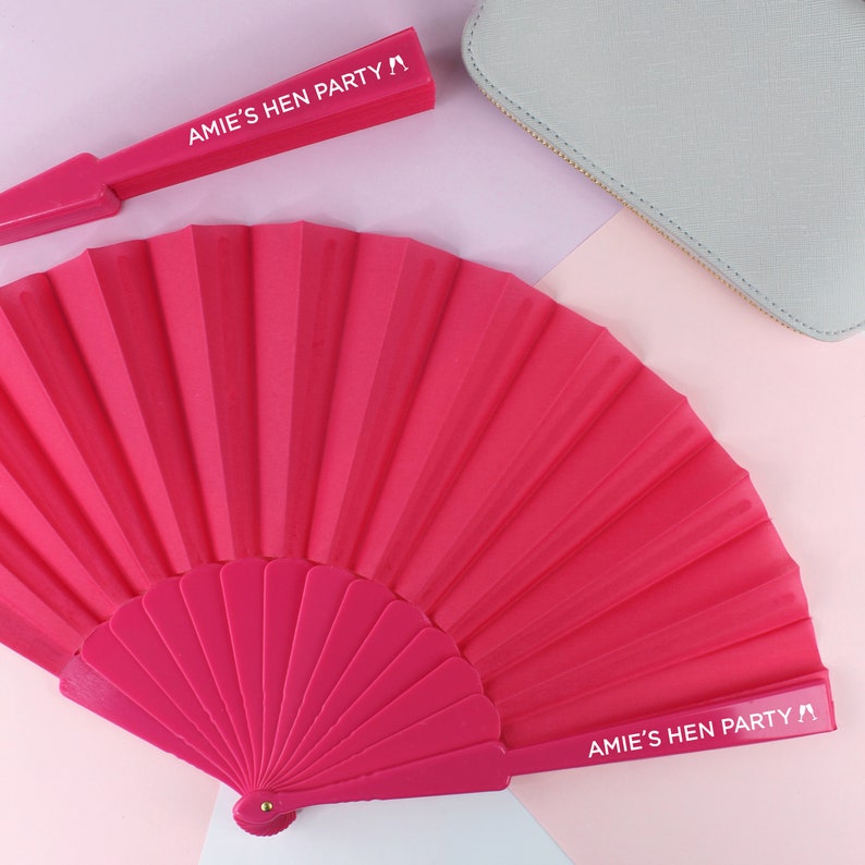 Personalised Pink Hand Fan Hen Party Fan Bridal Party - Etsy UK