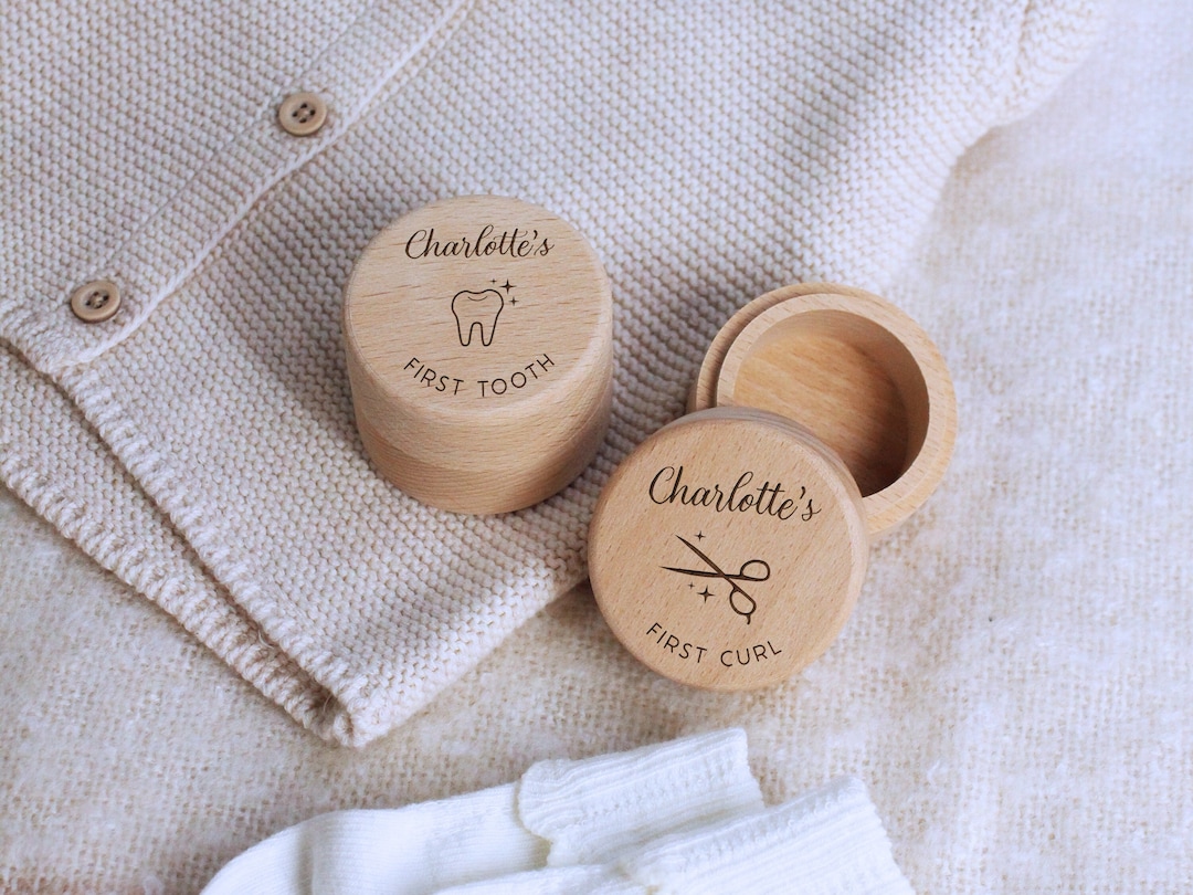 Personalised First Tooth and Curl Set, Baby’s First Gift, New Baby ...