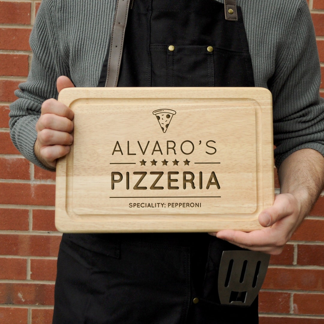 Personalised 5 Star Pizzeria Chopping Board, Pizza Serving Board, Pizza ...