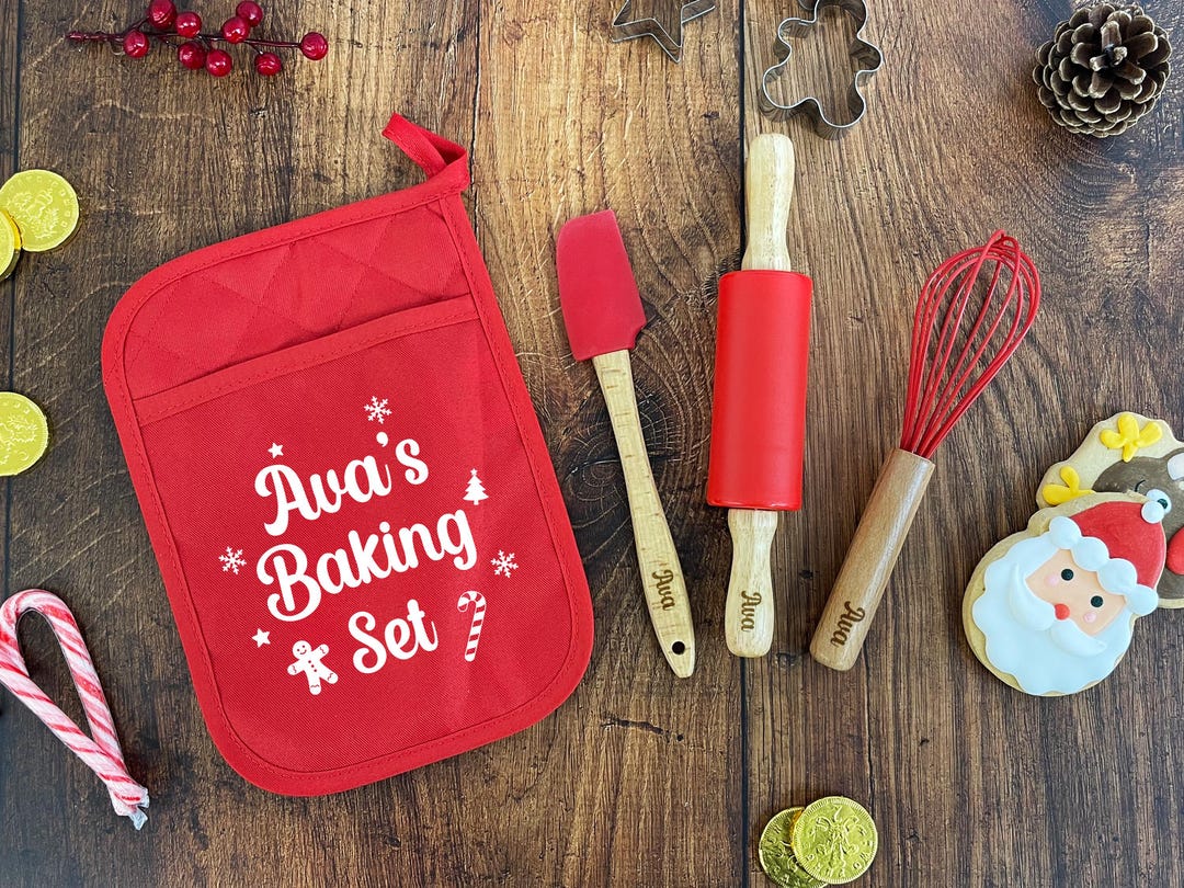Children's Personalised Baking Set With Name, Kids Baking Tools ...