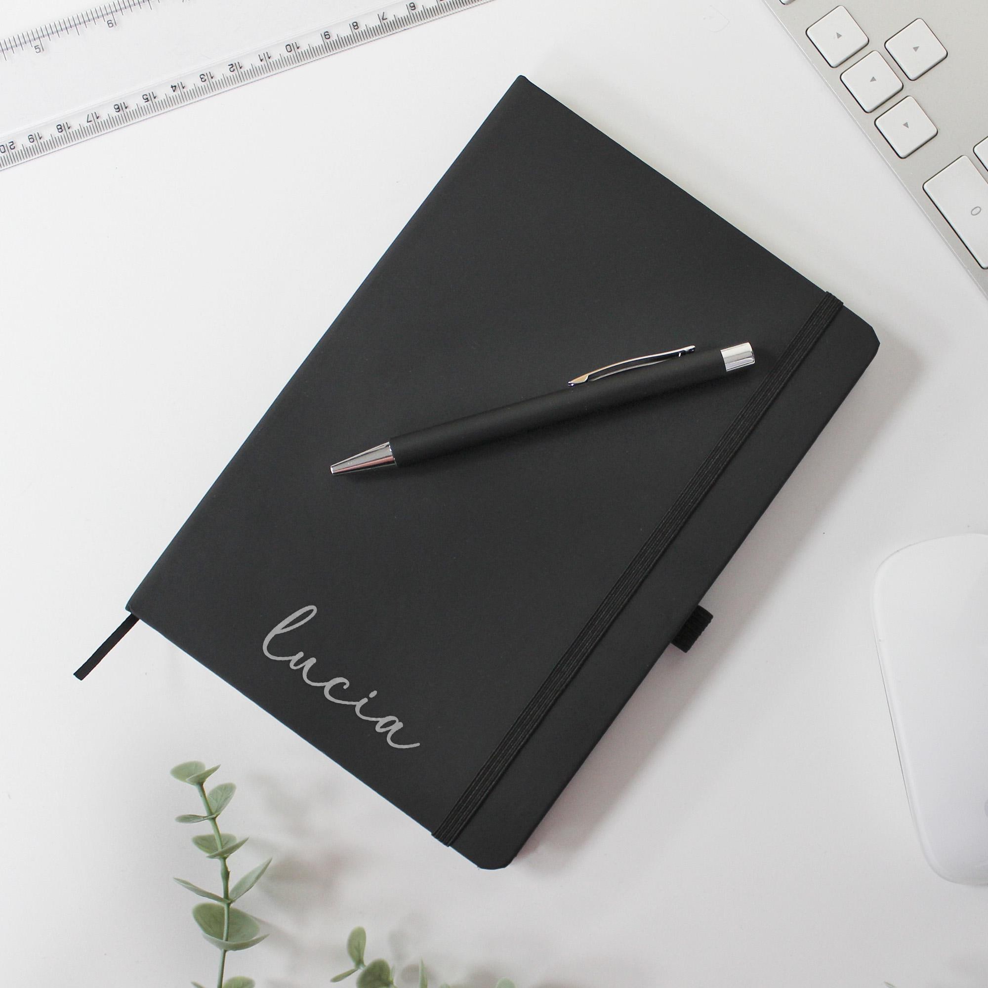 Notebook & Pen Set Personalised Name Office Journal New Employee Gift ...