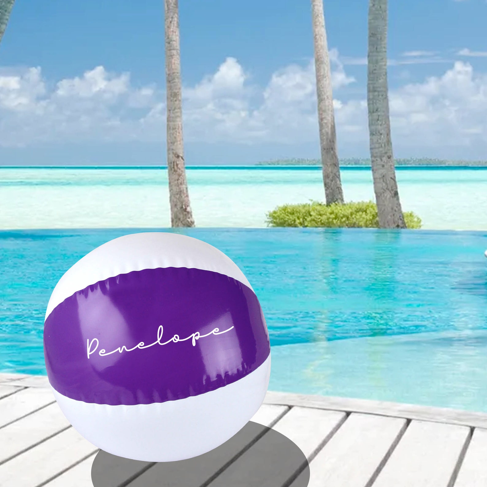 Personalised Vinyl 9 Inflatable Pink Beach Ball Pool - Etsy UK