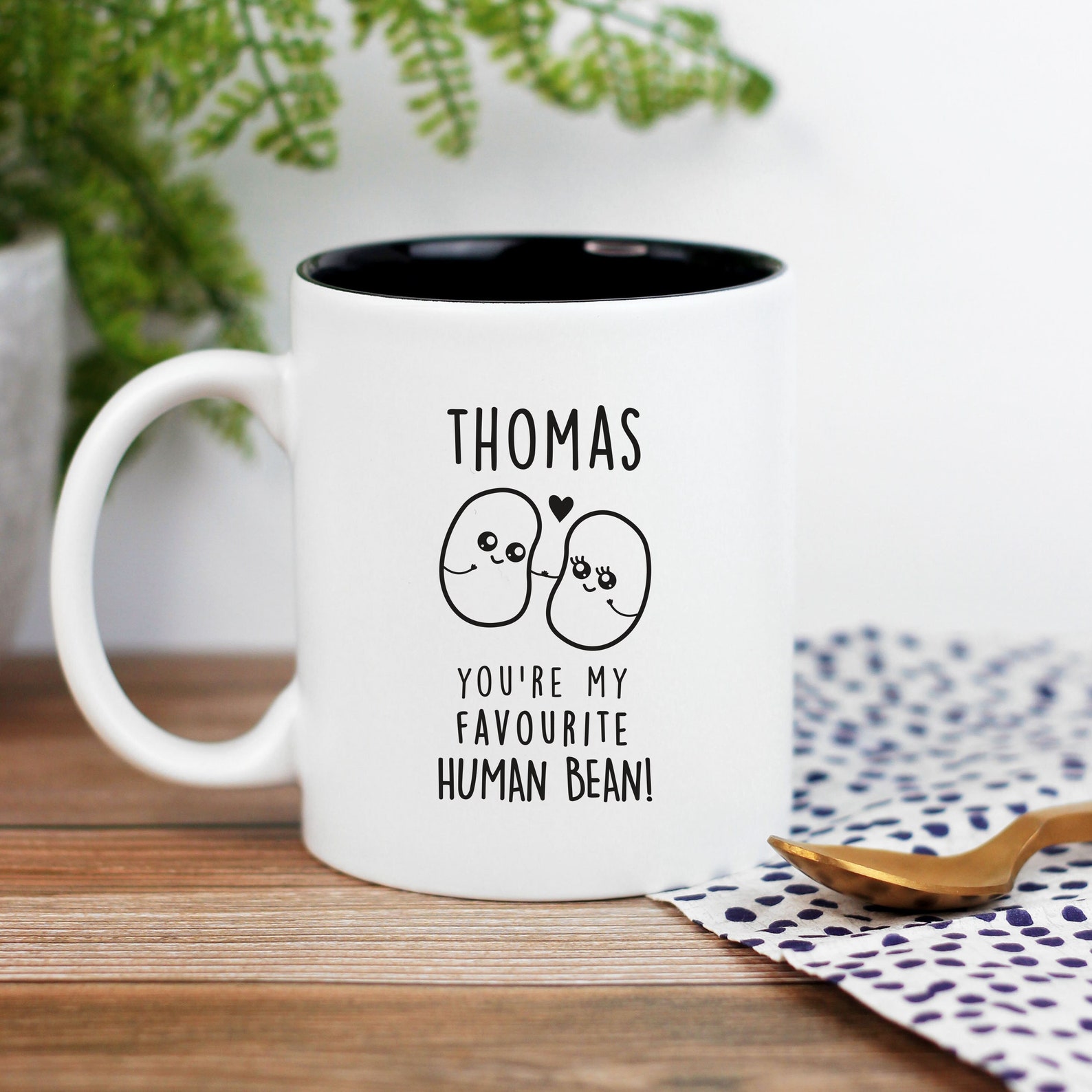 You're My Favourite Human Bean Mug, Personalised Valentines Gift for ...