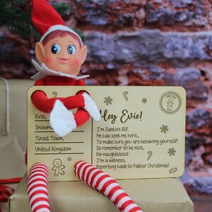 Personalised Elf Arrival Postcard, Wooden Christmas Elf in the Post ...