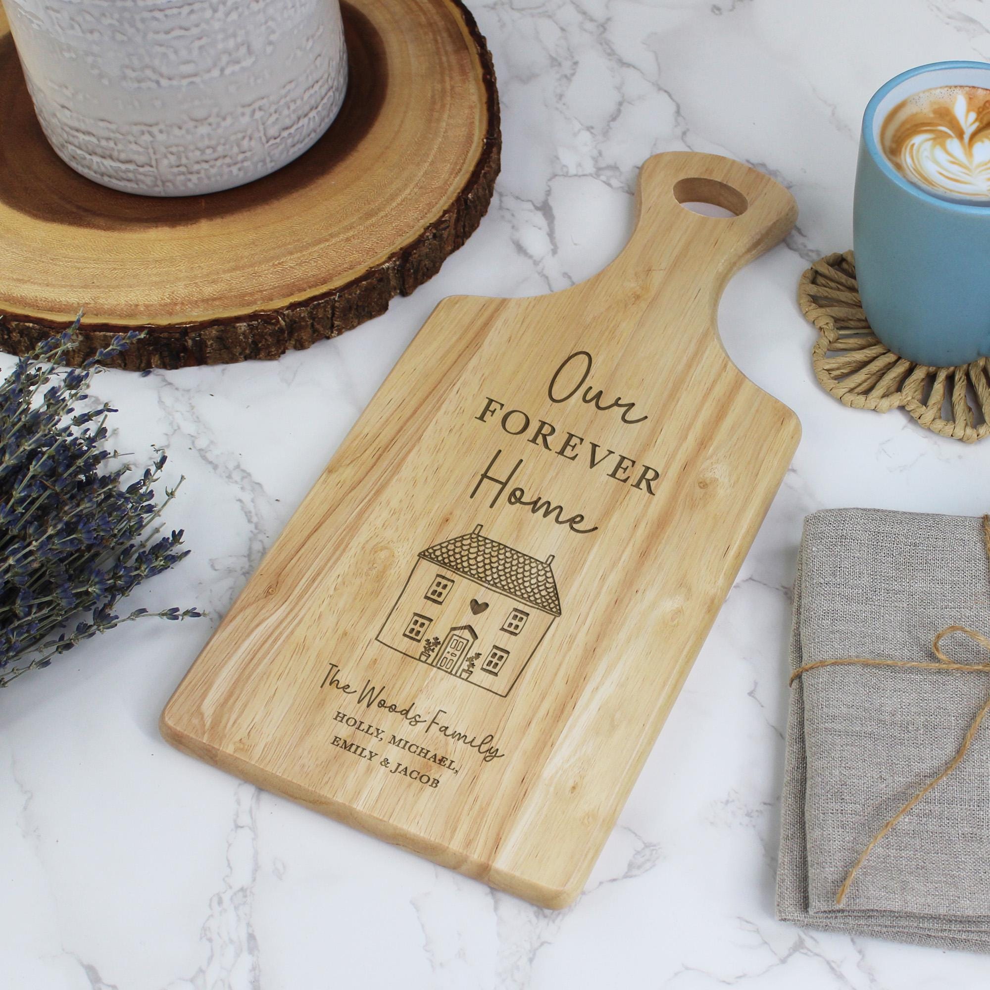 Our Forever Home Chopping Board, Personalised New House Gift ...