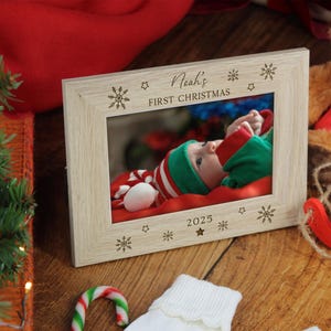 Personalised First Christmas Photo Frame | Baby’s First Christmas Frame ...