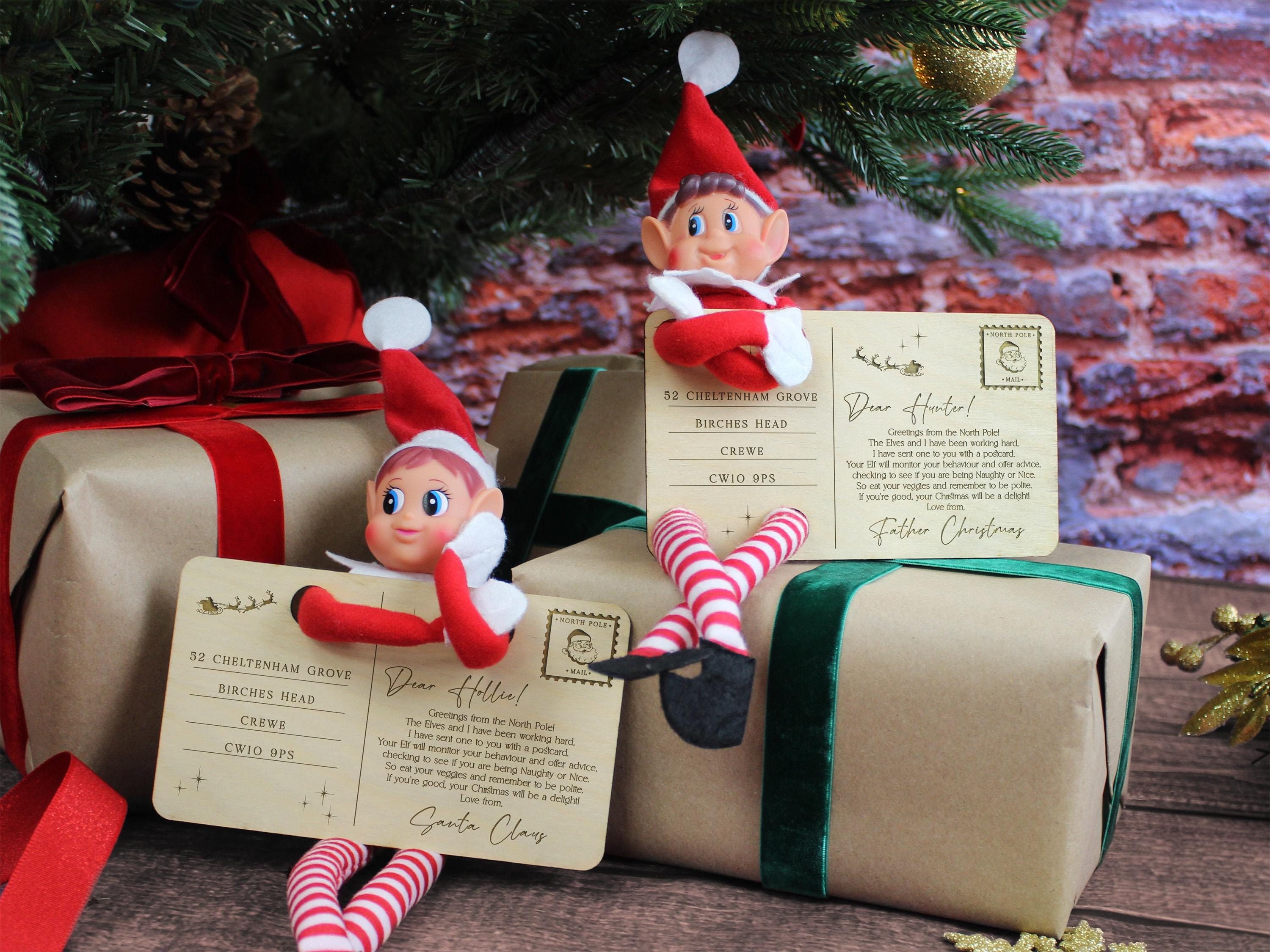Elf Arrival Postcard, I’m Back Announcement, Elf Message, Wooden ...