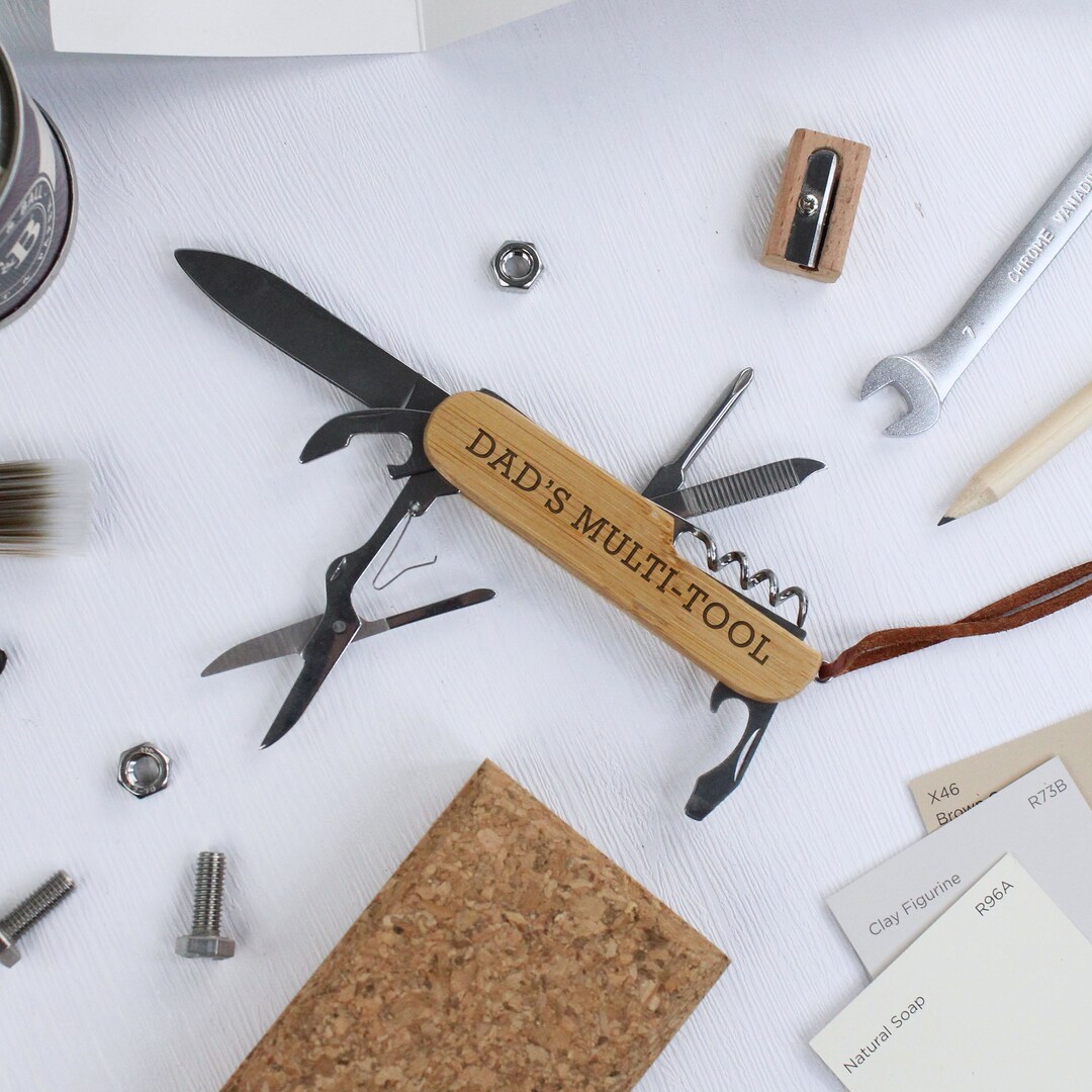 Personalised Wooden Multitool Grandad Fathers Day Gift Daddy DIY Essentials Birthday Gifts 9 ...