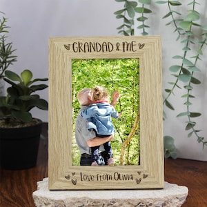 Grandad & Me Photo Frame | Personalised Grandad Gift | Wooden Picture ...