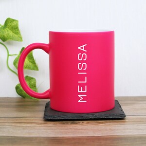 Personalised Neon Mug - Custom Mugs Bright Fluorescent 310 Ml Tea Cup ...