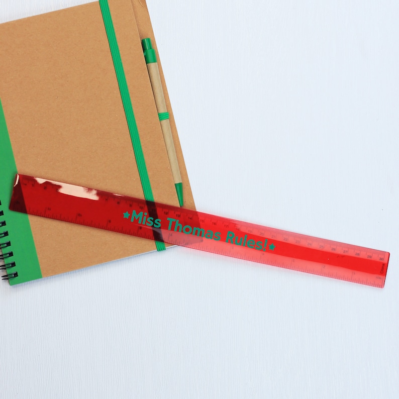 Personalised Ruler, Teacher 30cm Flexible Bendy Ruler, Novelty ...