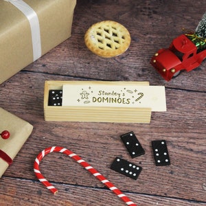 Personalised Christmas Dominoes Tile Game, Wooden Christmas Game ...