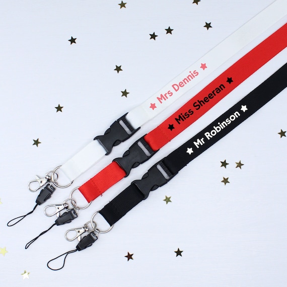 Personalised Teacher Lanyard With Safety Breakaway Clip ID - Etsy
