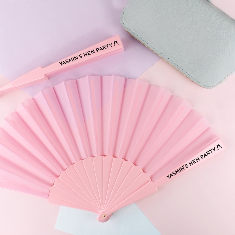 Personalised Pink Hand Fan Hen Party Fan Bridal Party - Etsy UK