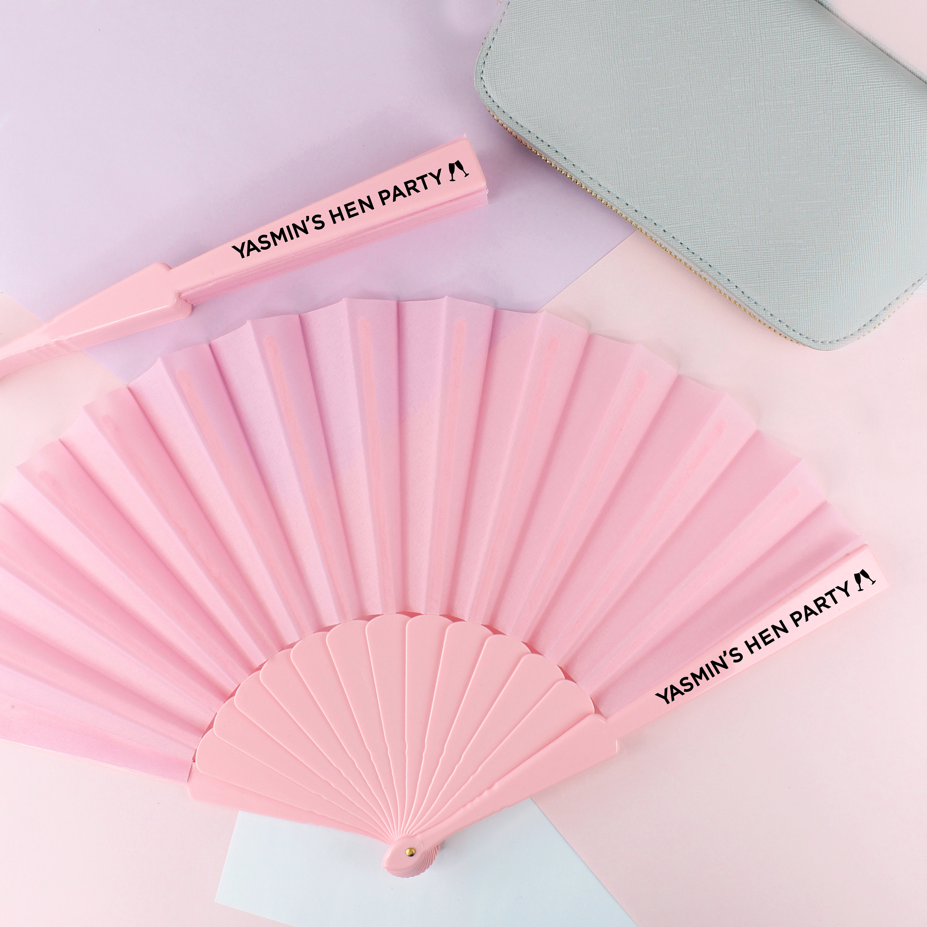 Personalised Pink Hand Fan Hen Party Fan Bridal Party - Etsy UK