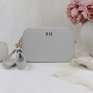 Monogram Cross Body Bag, Personalised Shoulder Bag With Strap, PU ...