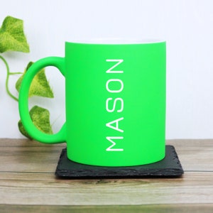 Personalised Neon Mug - Custom Mugs Bright Fluorescent 310 Ml Tea Cup ...