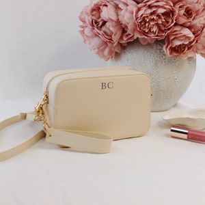 Monogram Cross Body Bag, Personalised Shoulder Bag With Strap, PU ...