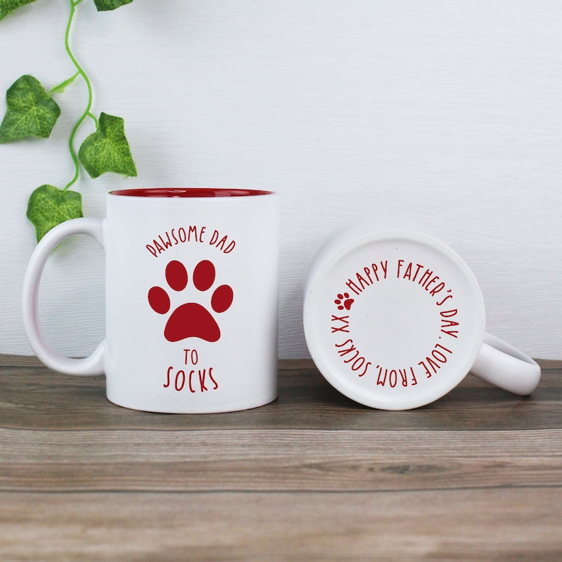 Personalised Cat or Dog Paw With Pet Name on a Custom Mug - Coffee Tea ...