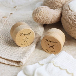 Personalised First Tooth and Curl Set, Baby’s First Gift, New Baby ...