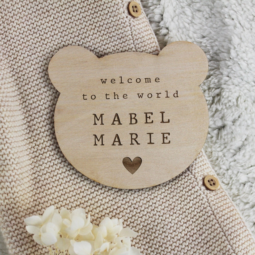 Personalised Baby Arrival Disc, Welcome to the World Sign, Engraved ...