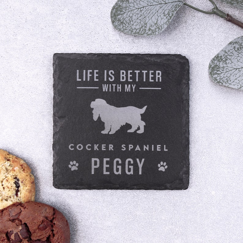 Cute Beagle Slate Coaster, Dog Pet Lover / Owner Love Gift Customised ...