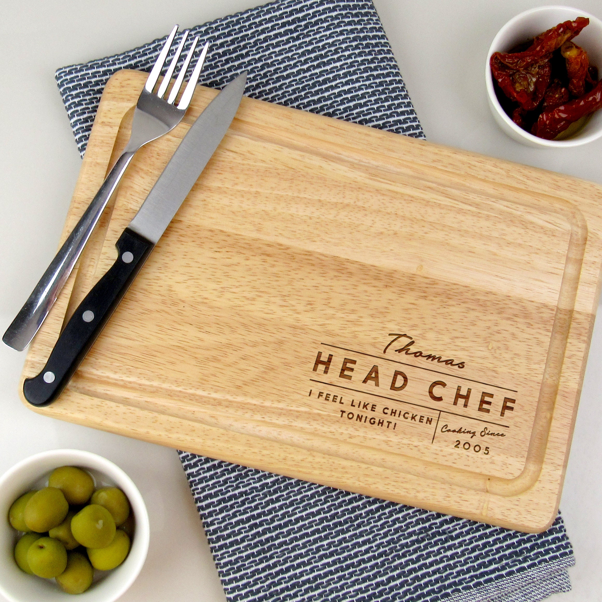 Head Chef Personalised Wooden Chopping Board Cutting Serving - Etsy