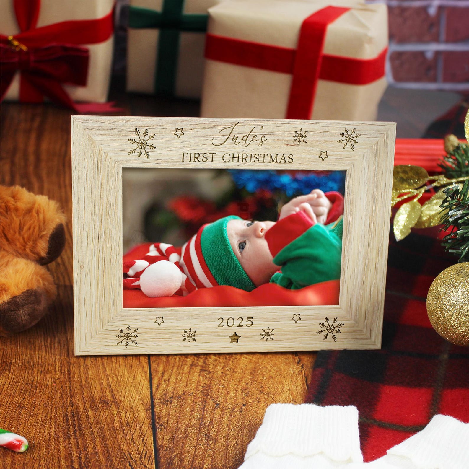Personalised First Christmas Photo Frame | Baby’s First Christmas Frame ...
