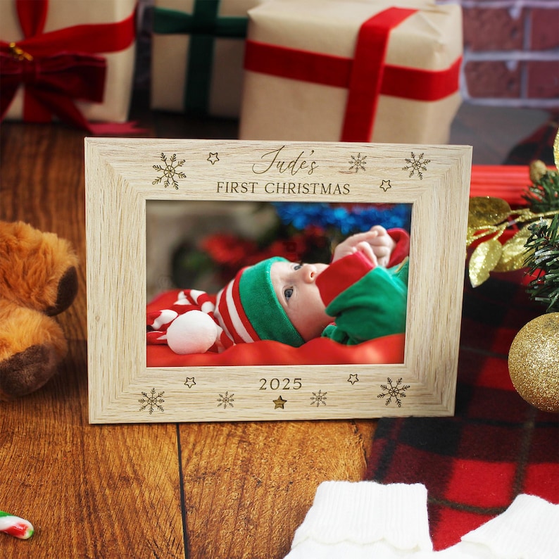 Personalised First Christmas Photo Frame | Baby’s First Christmas Frame ...