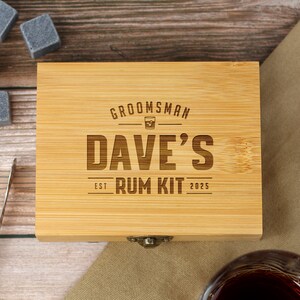 Personalised Rum Kit With Metal Tong, 9 Reusable Ice Cubes, Wedding ...