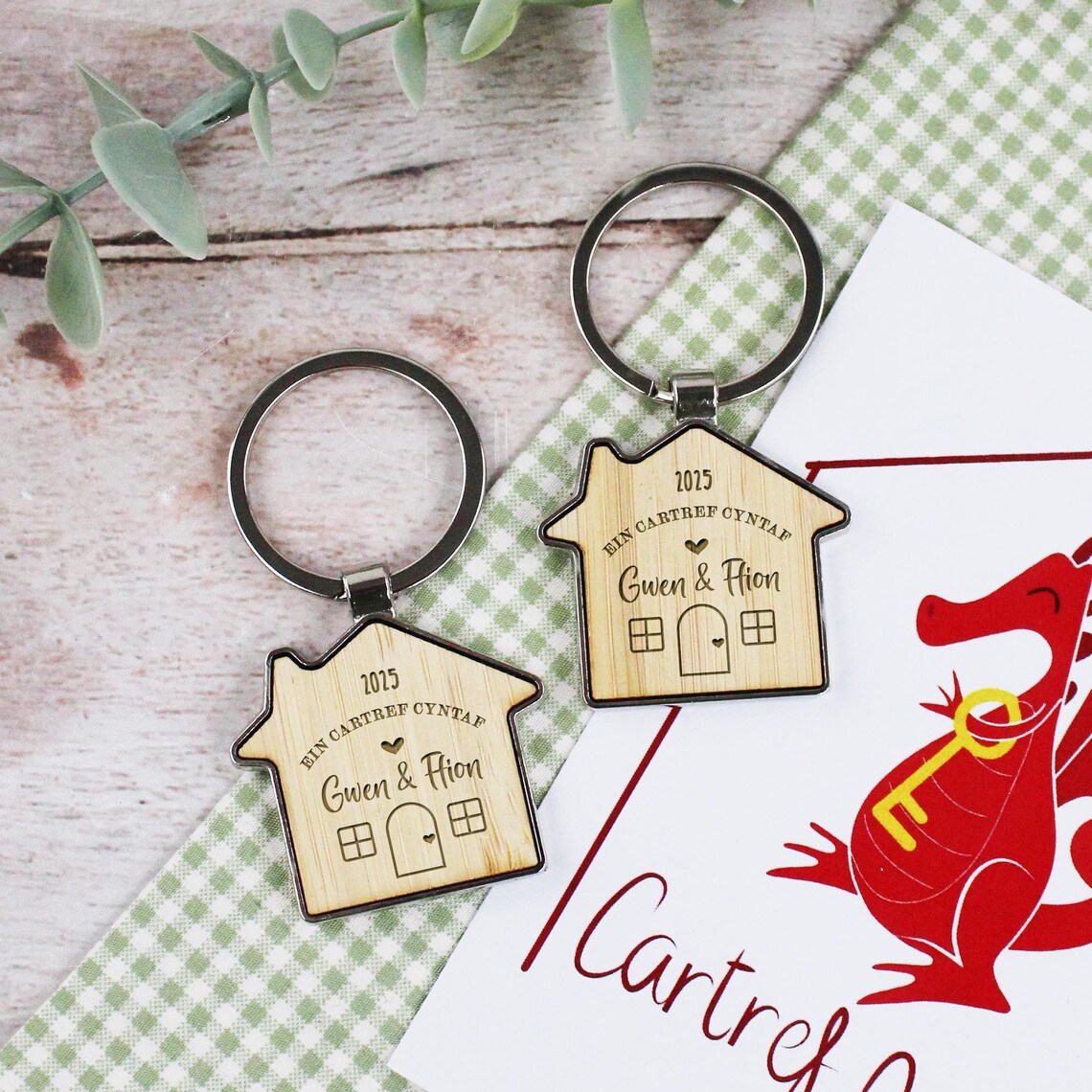 Ein Cartref Cyntaf Welsh House Keyrings, Our First Home, Set of 2 ...