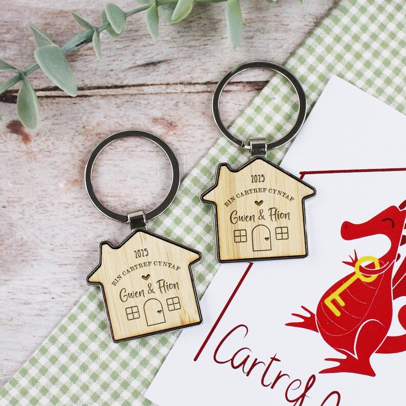Ein Cartref Cyntaf Welsh House Keyrings, Our First Home, Set of 2 ...