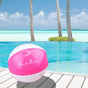 Personalised Vinyl 9 Inflatable Pink Beach Ball Pool | Etsy UK