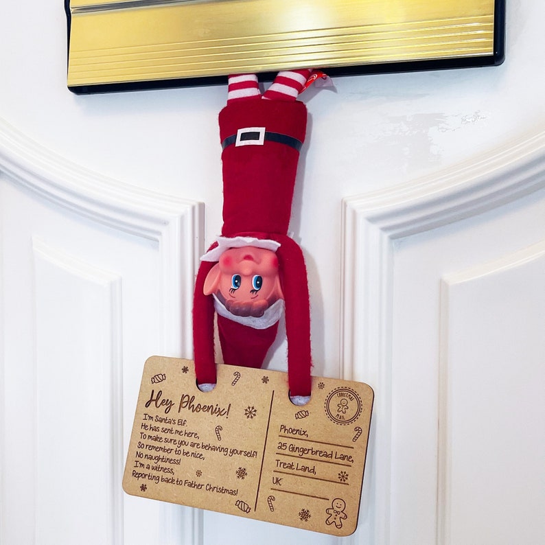 Personalised Elf Arrival Postcard Wooden Christmas Elf in the - Etsy